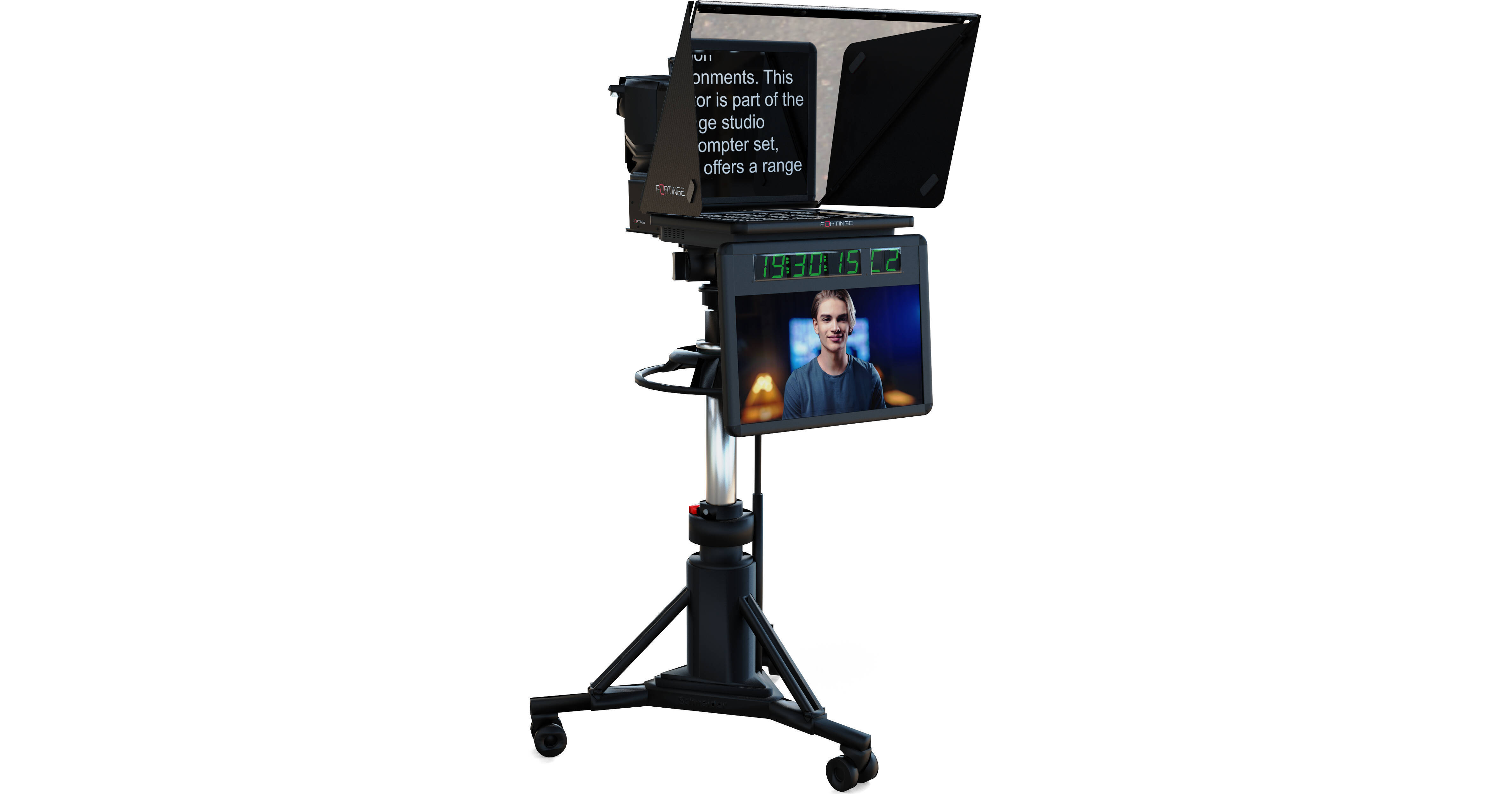 Fortinge 21" Carbon Hood Teleprompter System for ENG/Studio V-03