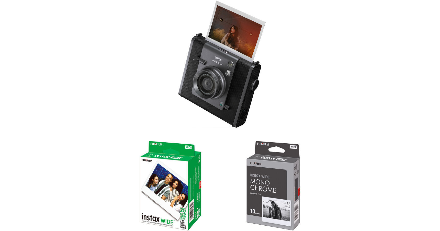 FUJIFILM instax WIDE EVO Hybrid Instant Film Camera with Film