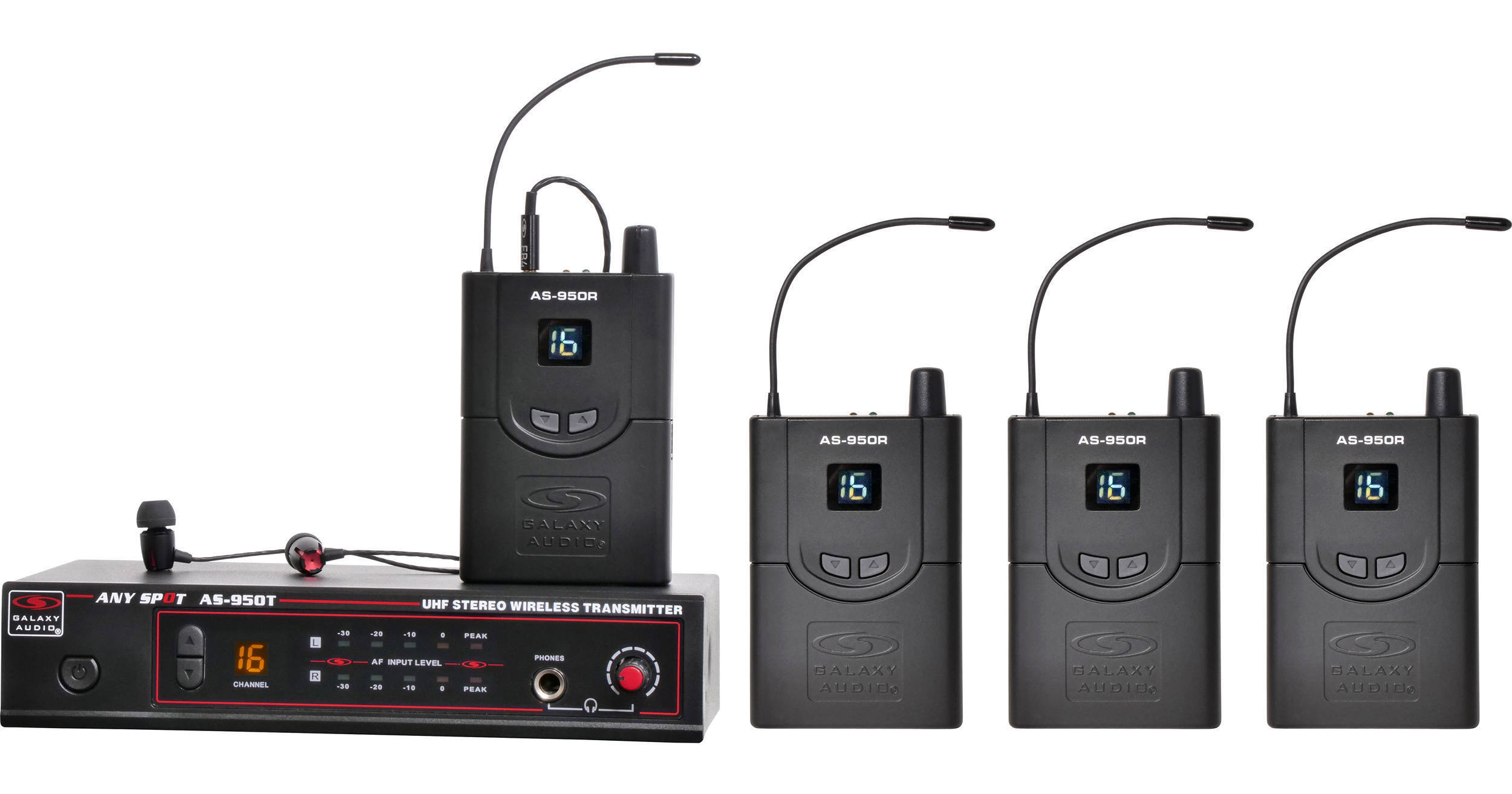 Galaxy Audio AS-950-4N 4-Pack Any Spot Series Wireless AS-950-4N