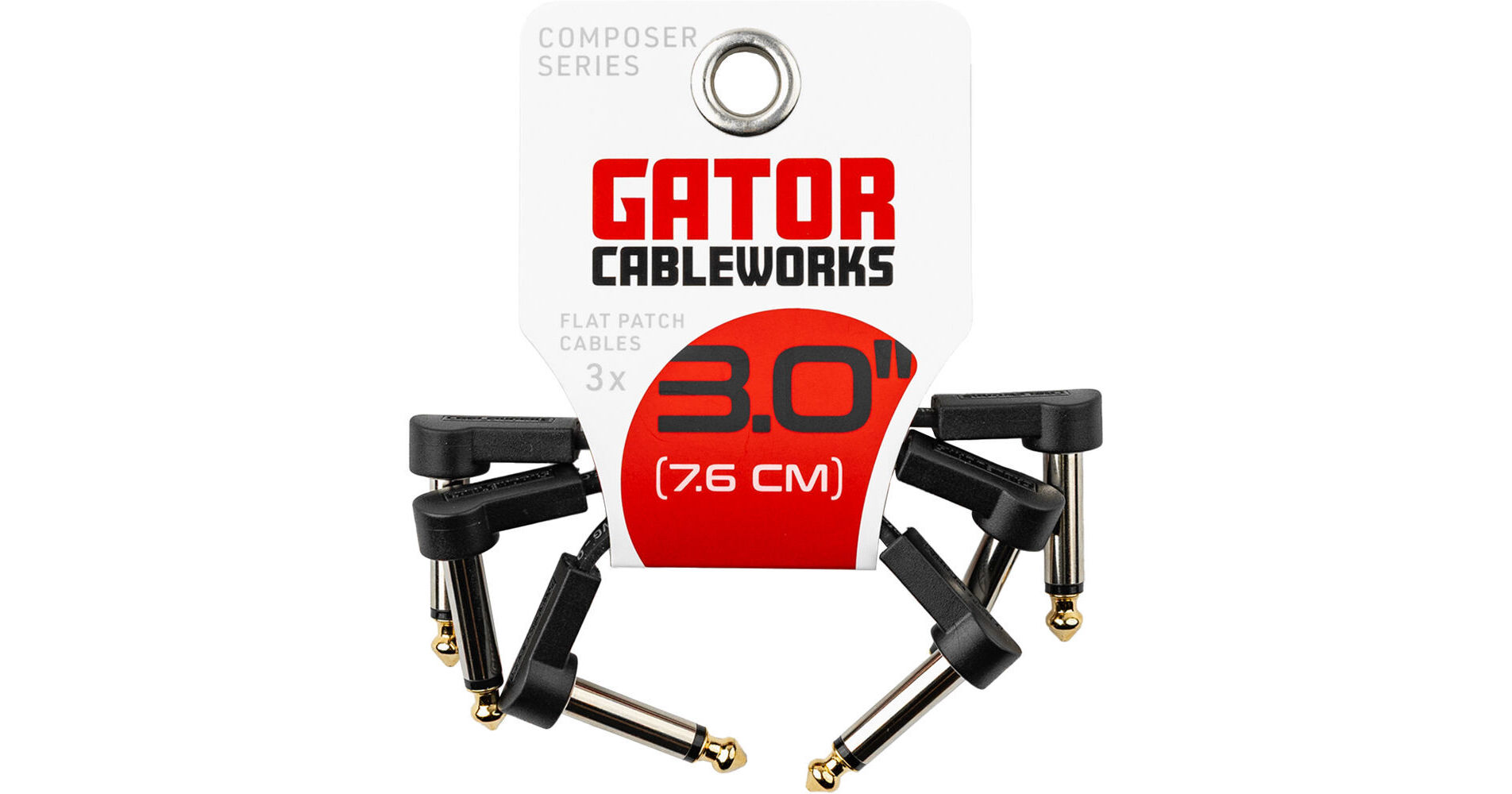 Gator Composer Flat Patch Cable with Right-Angle GCWC-FPC3-3PK