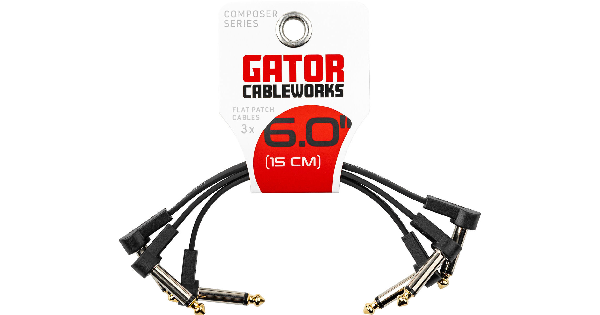 Gator Composer Flat Patch Cable with Right-Angle GCWC-FPC6-3PK