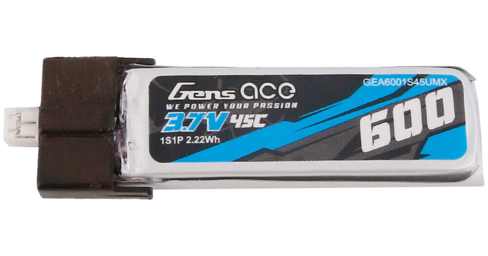 Gens Ace 600mAh 1S 45C 3.7V LiPo Battery GEA6001S45UMX B&H Photo