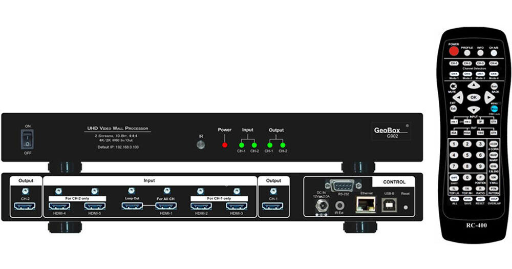 GeoBox 2-Channel 4K In/Out Video Wall Controller G902 B&H Photo