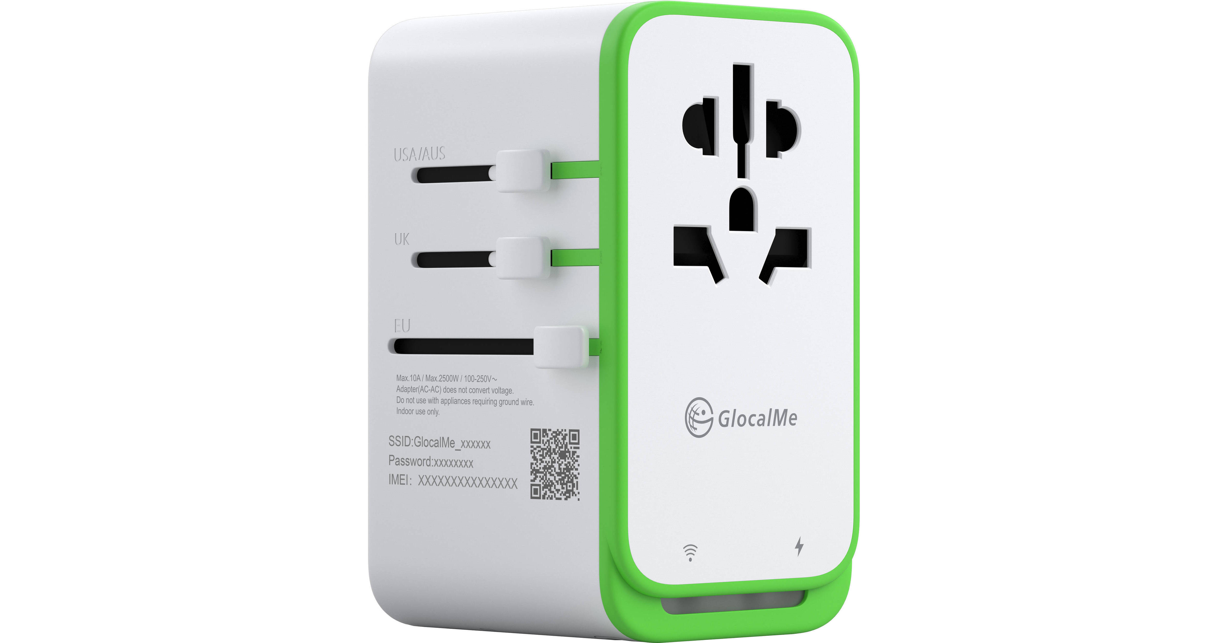 GlocalMe RoamPlug Universal Travel Adapter & Portable GLMX23A04