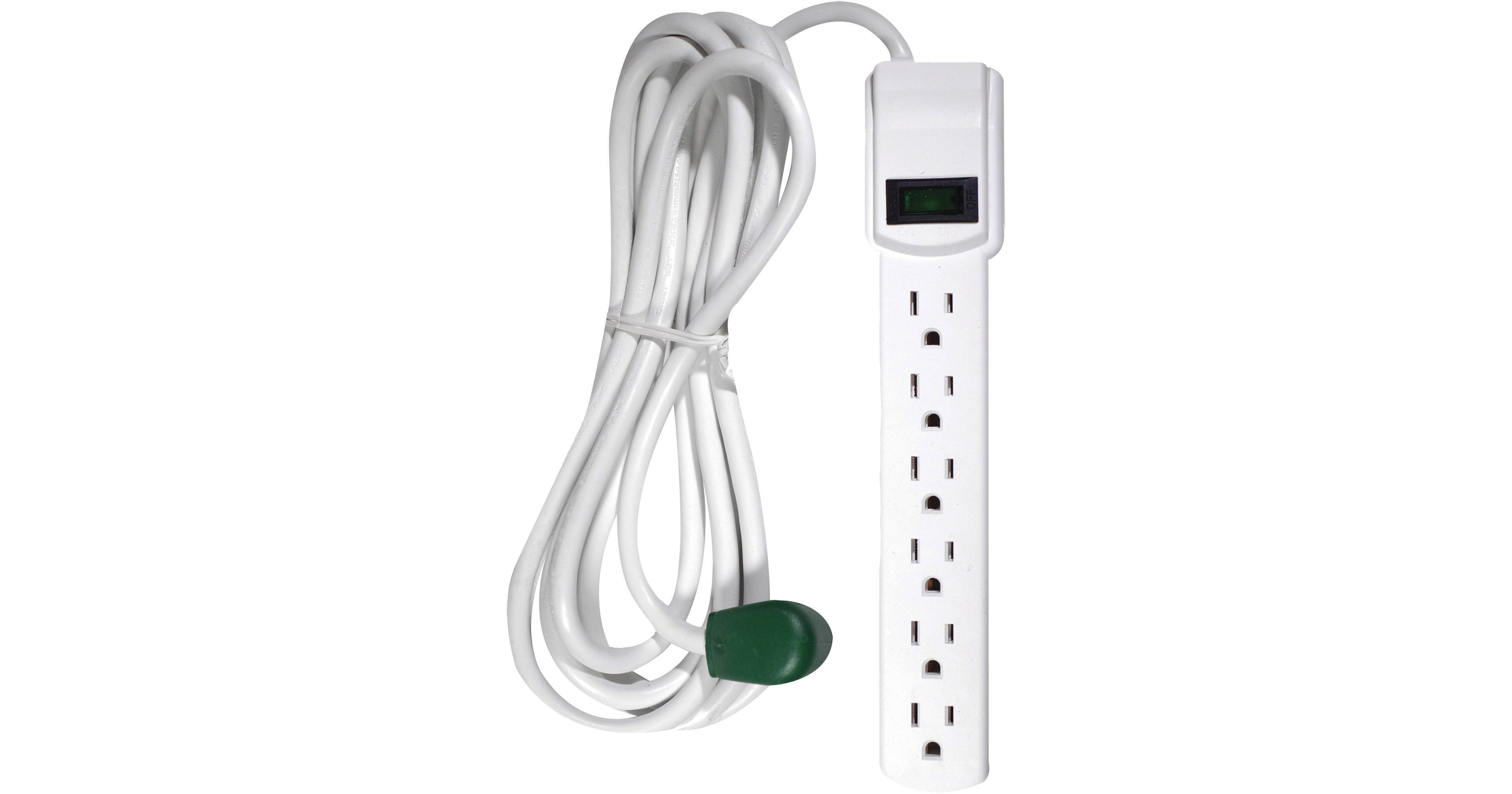 GoGreen Power 6-Outlet Surge Protector (White) GG-16103M-12 B&H