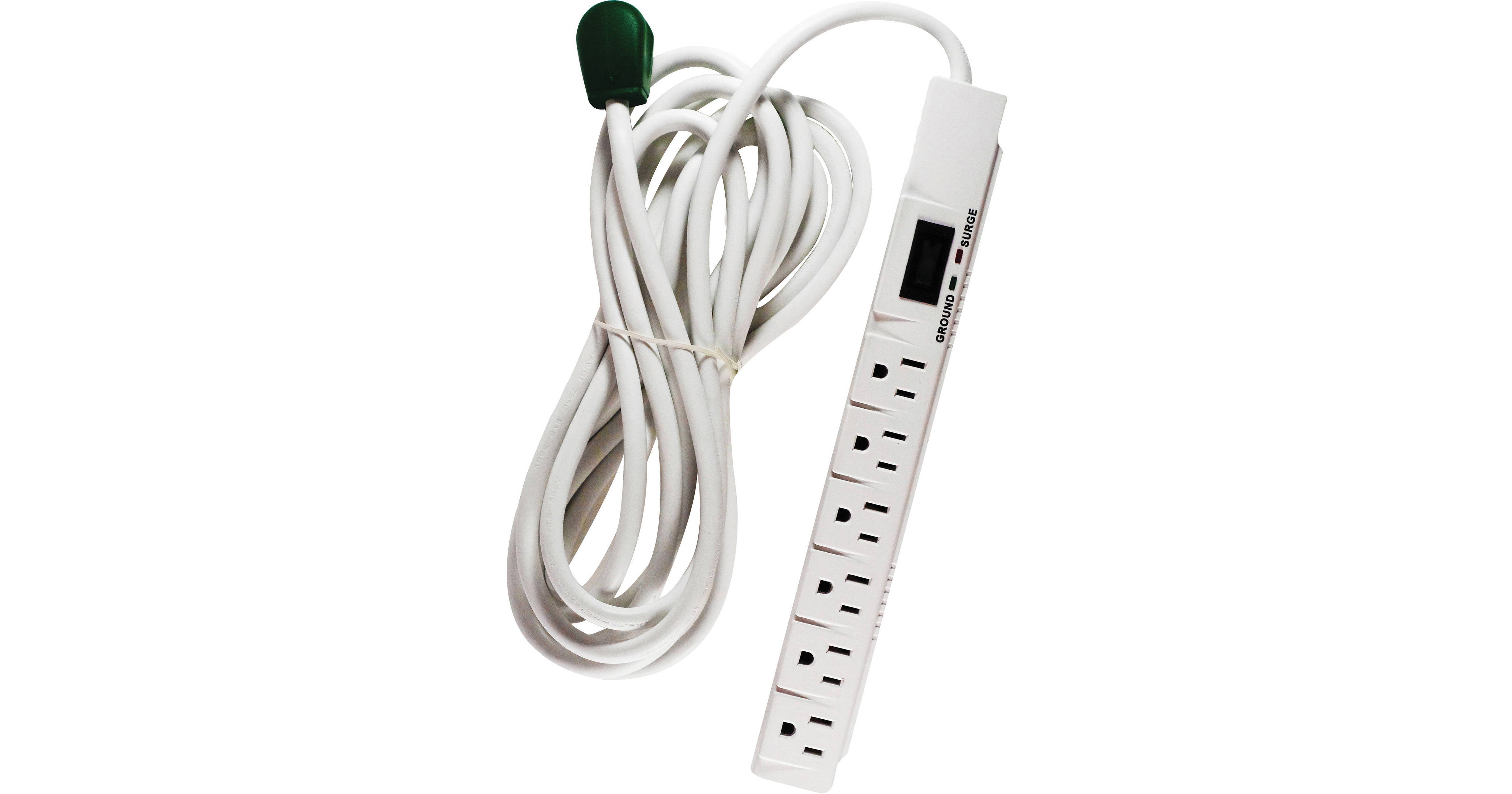 GoGreen Power 6-Outlet Surge Protector (White) GG-16315-15 B&H