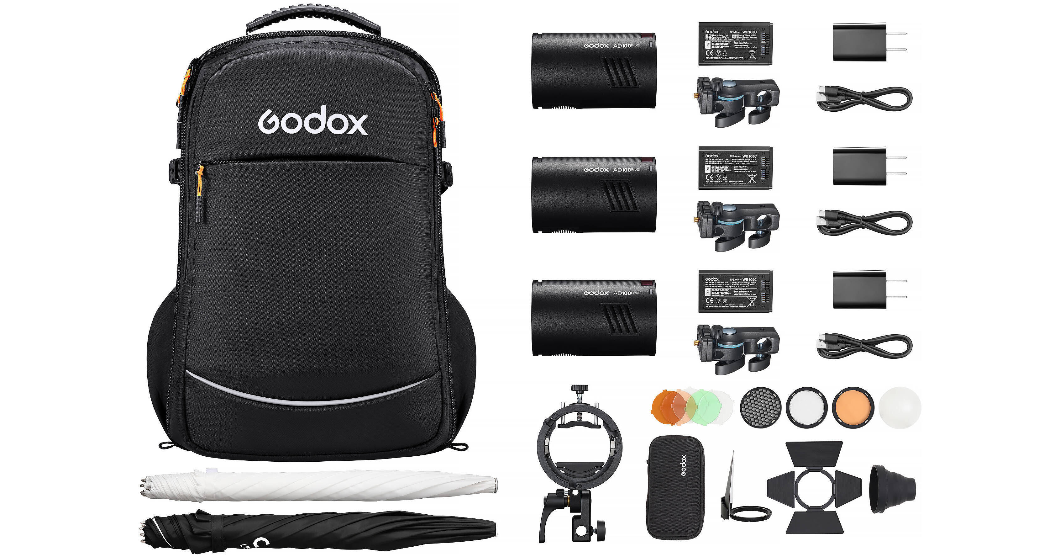 Godox AD100Pro II Pocket Flash (3-Light Kit) AD100PROII K3 B&H