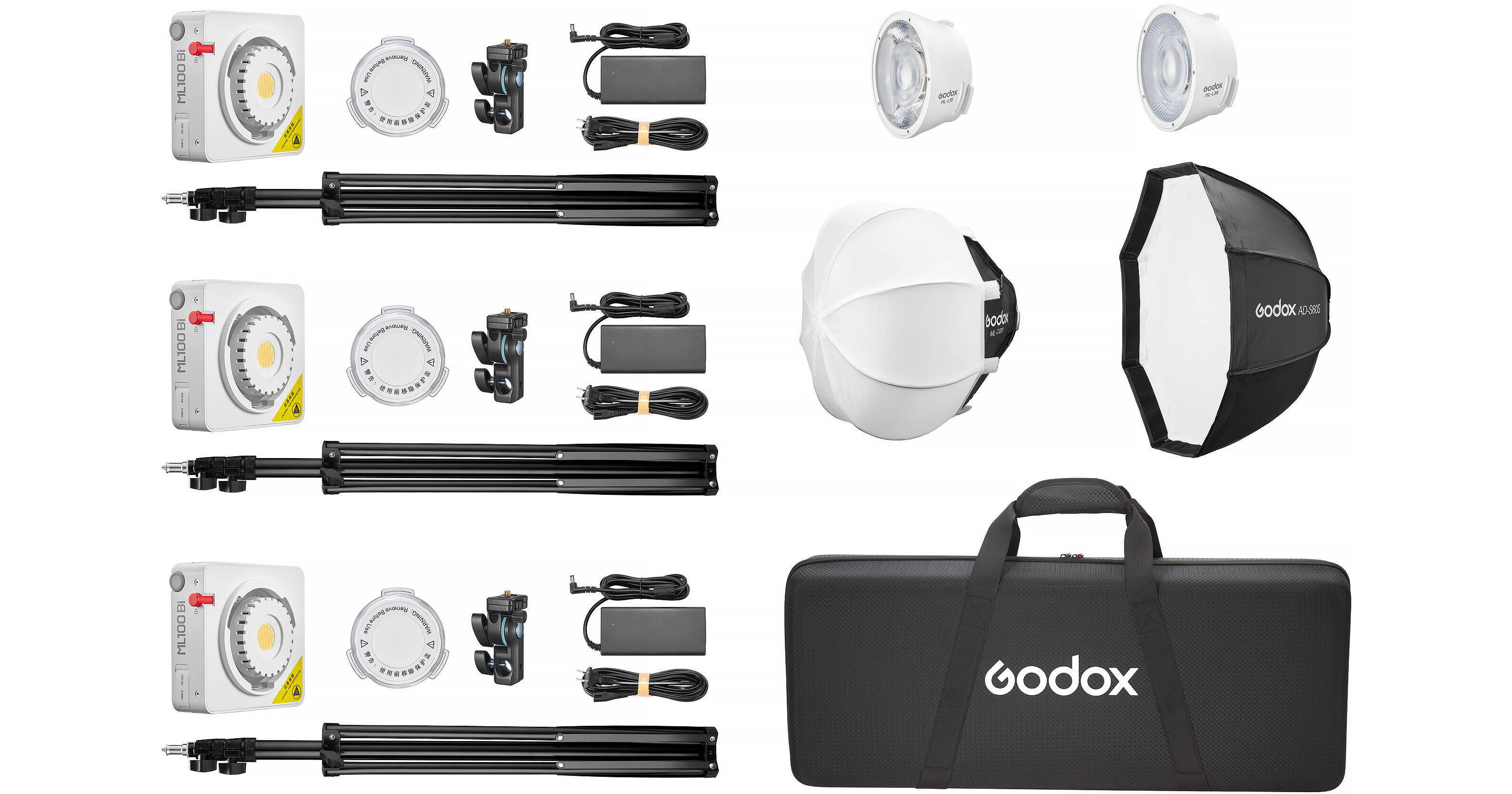 Godox ML100Bi Bi-Color Portable LED Light ML100BI KIT3 B&H Photo