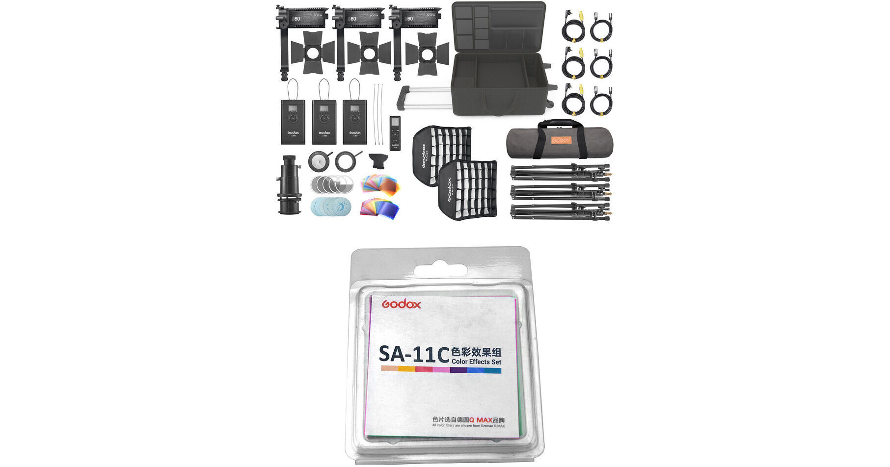 Godox S60 LED Focusing 3-Light Kit with Color Effects B&H Photo