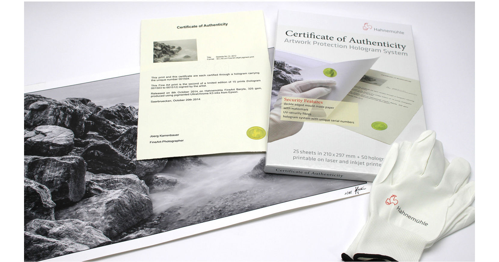 Hahnemuhle Certificate of Authenticity & Hologram System