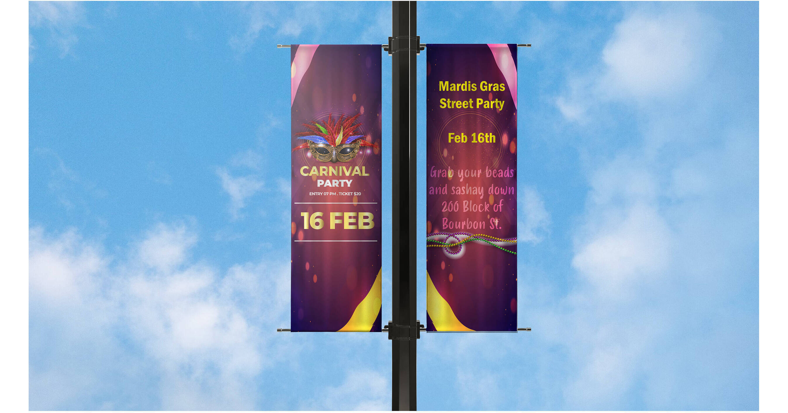 HP PVC-Free Double-Sided Pole Banner (54" x 164') 7Z128A B&H