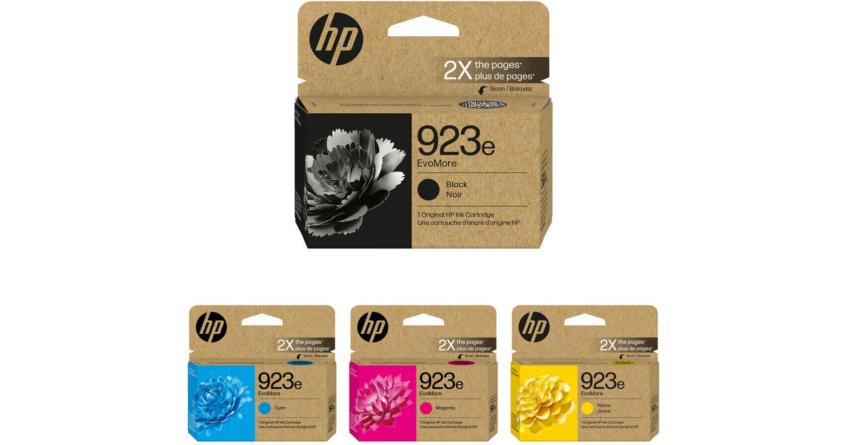 HP 923e EvoMore 4-Color Officejet Pro Ink Cartridge Kit B&H