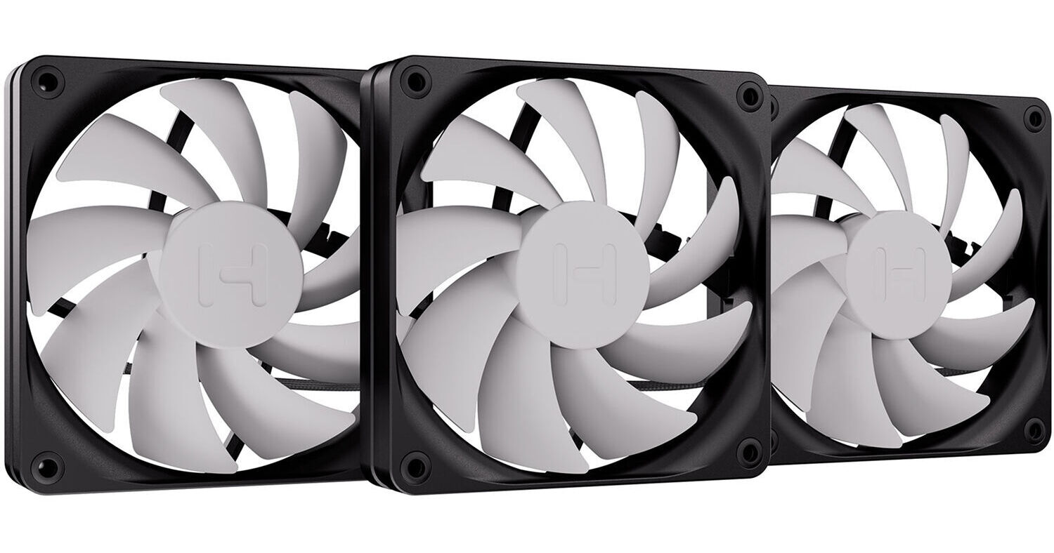 HYTE flow FA12 PWM Fan (Cool Gray & Black, 3-Pack) FAN-HYTE-001