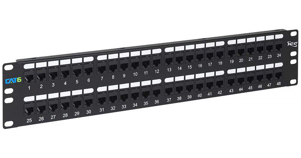 ICC 48-Port Cat 6 Feed-Through Patch Panel ICMPP48CP6 B&H Photo