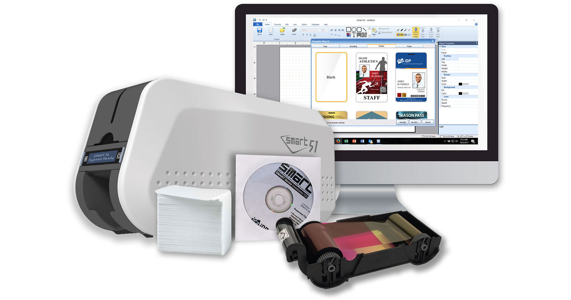 IDP SMART-51S Single-Sided ID Card Printer with Magnetic 651323K
