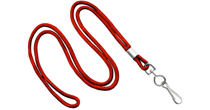 IDP 1/8" Round Braid Non-Breakaway Lanyard (Red) 100-Pack