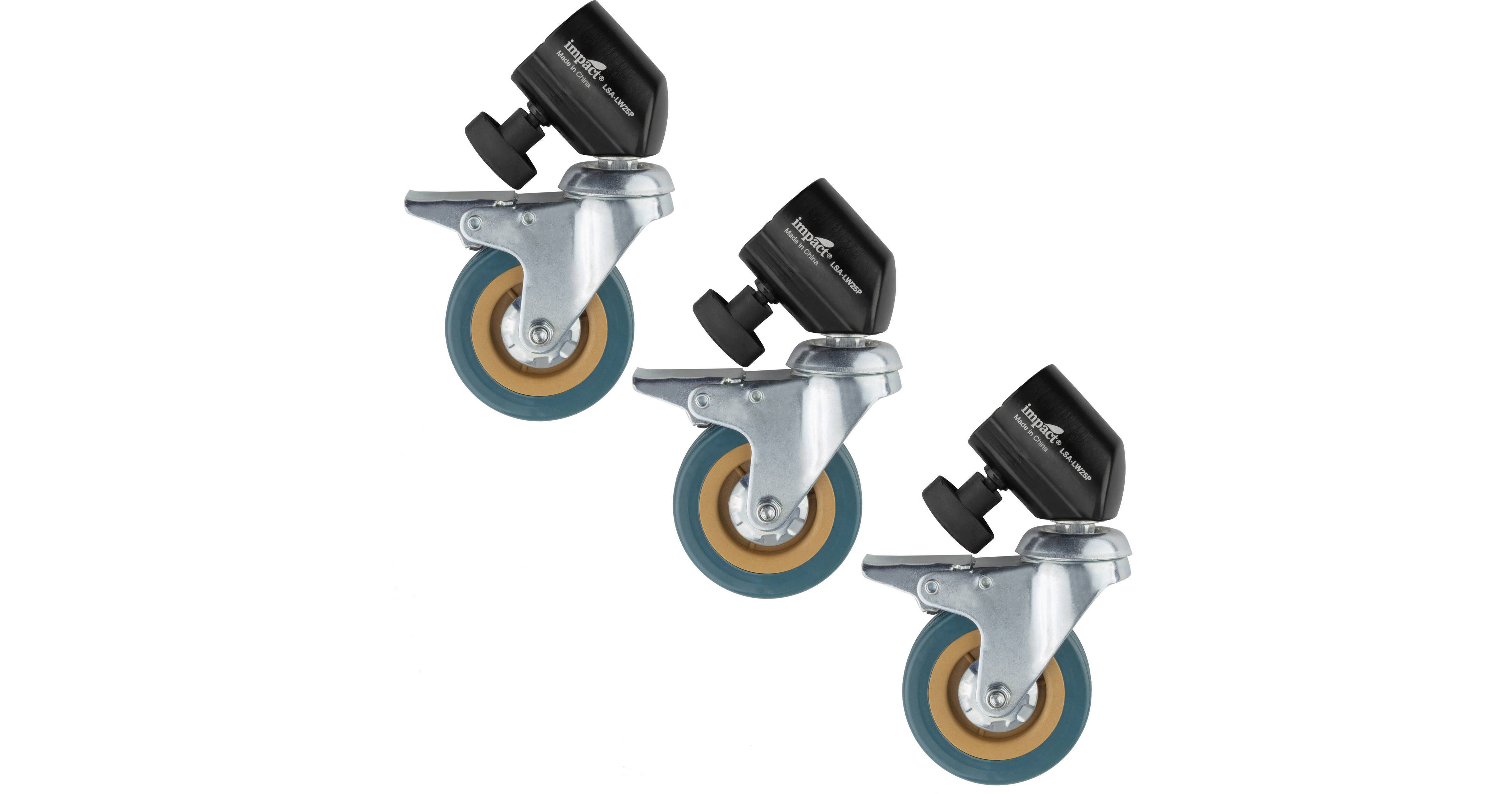 Impact Locking 3-Caster Set for 25mm Legs LSA-LW25P B&H Photo
