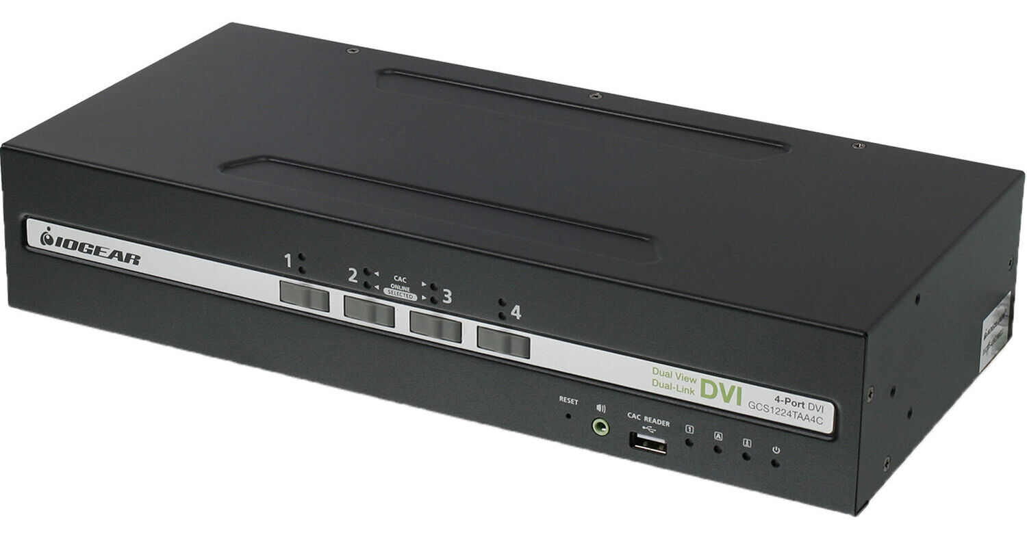 IOGEAR 4-Port Dual View DVI Secure KVM with Audio GCS1224TAA4C