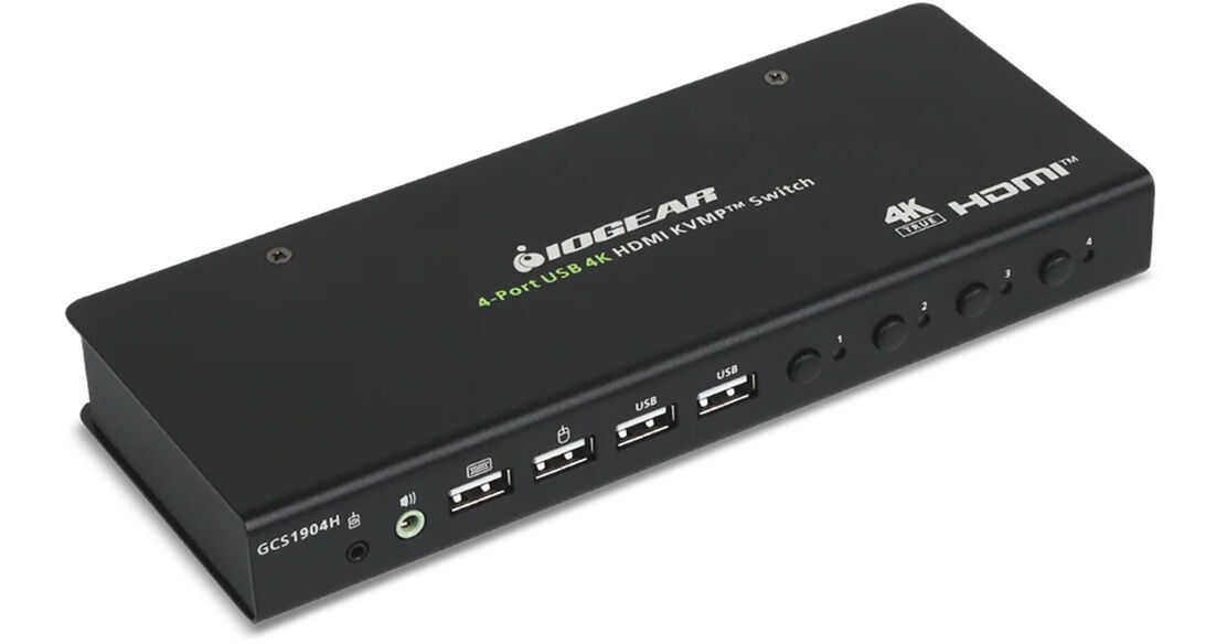IOGEAR 4-Port HDMI KVMP Switch with USB 2.0 Hub GCS1904H B&H