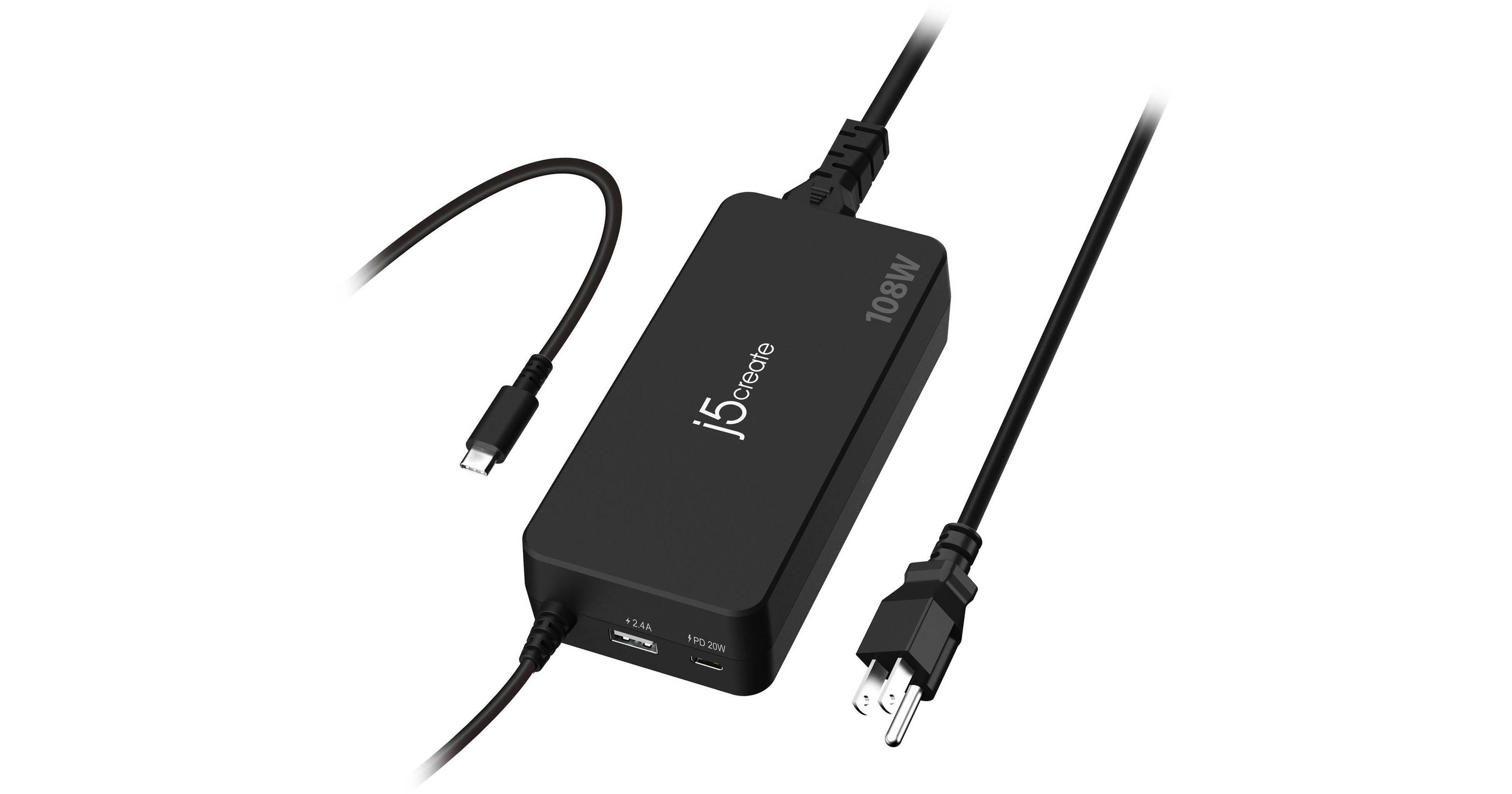 j5create PD USB Type-C Super Charger (Black) JUP34108 B&H Photo