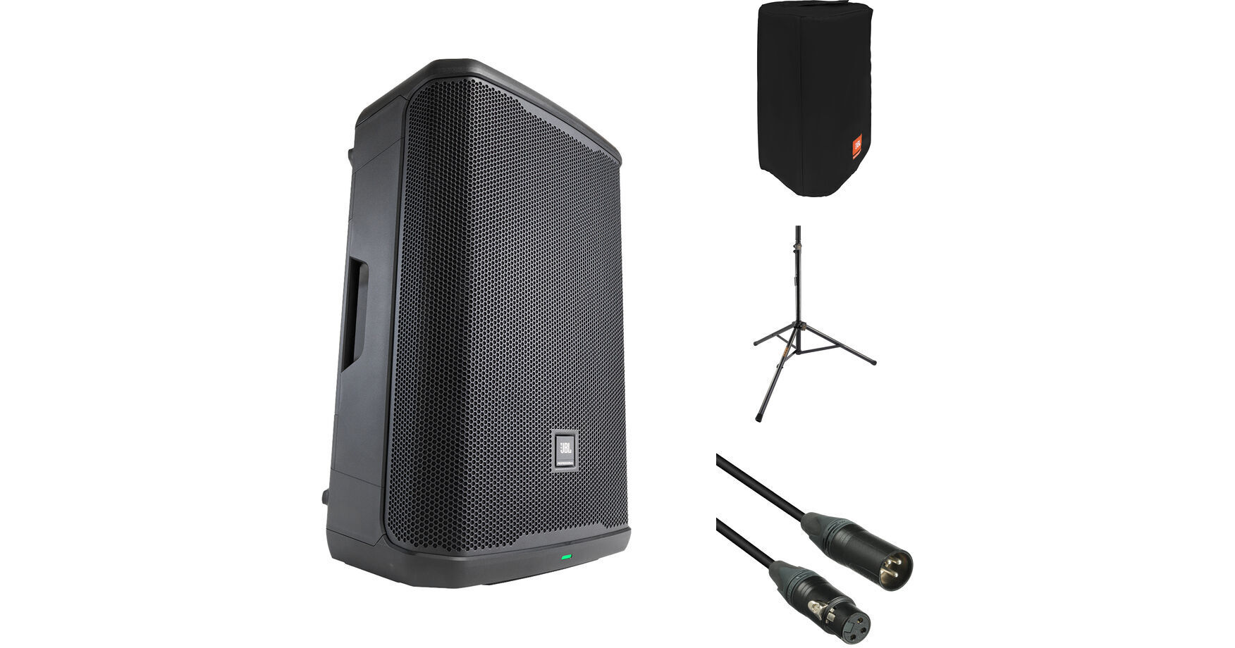 JBL PRX915 Two-Way 15" 2000W Powered PA System Kit with Cover,