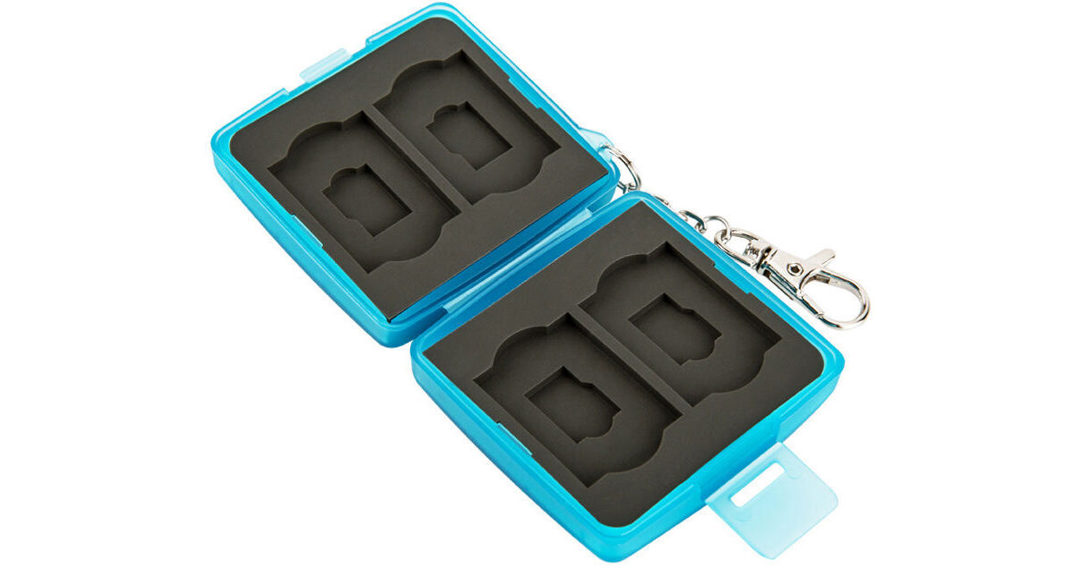 JJC Memory Card Case for 4 SD and 4 microSD Cards (Blue) MC-11B