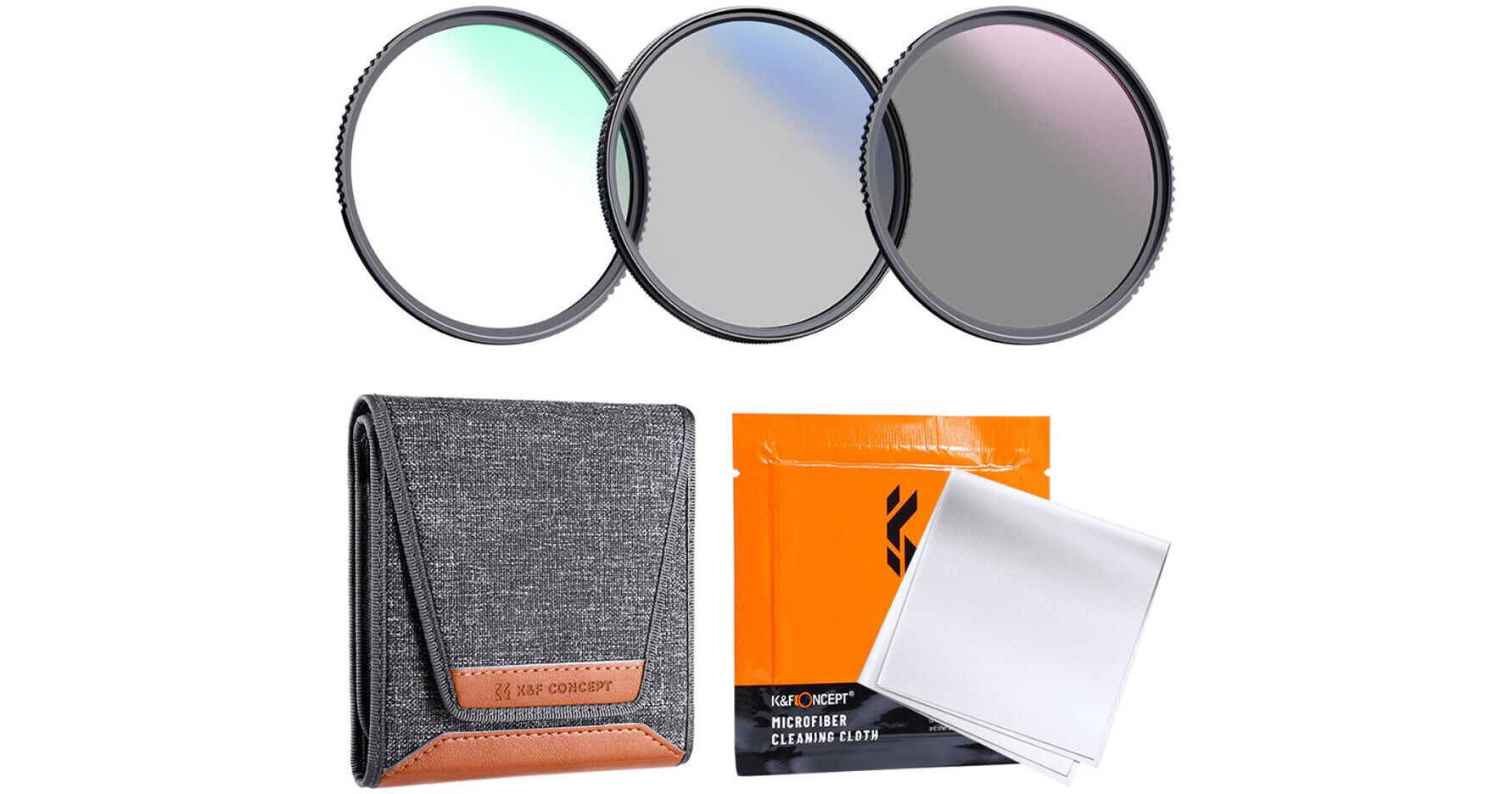 K&F Concept UV, CP & ND Filter Kit with Lens Cleaning SKU.1934