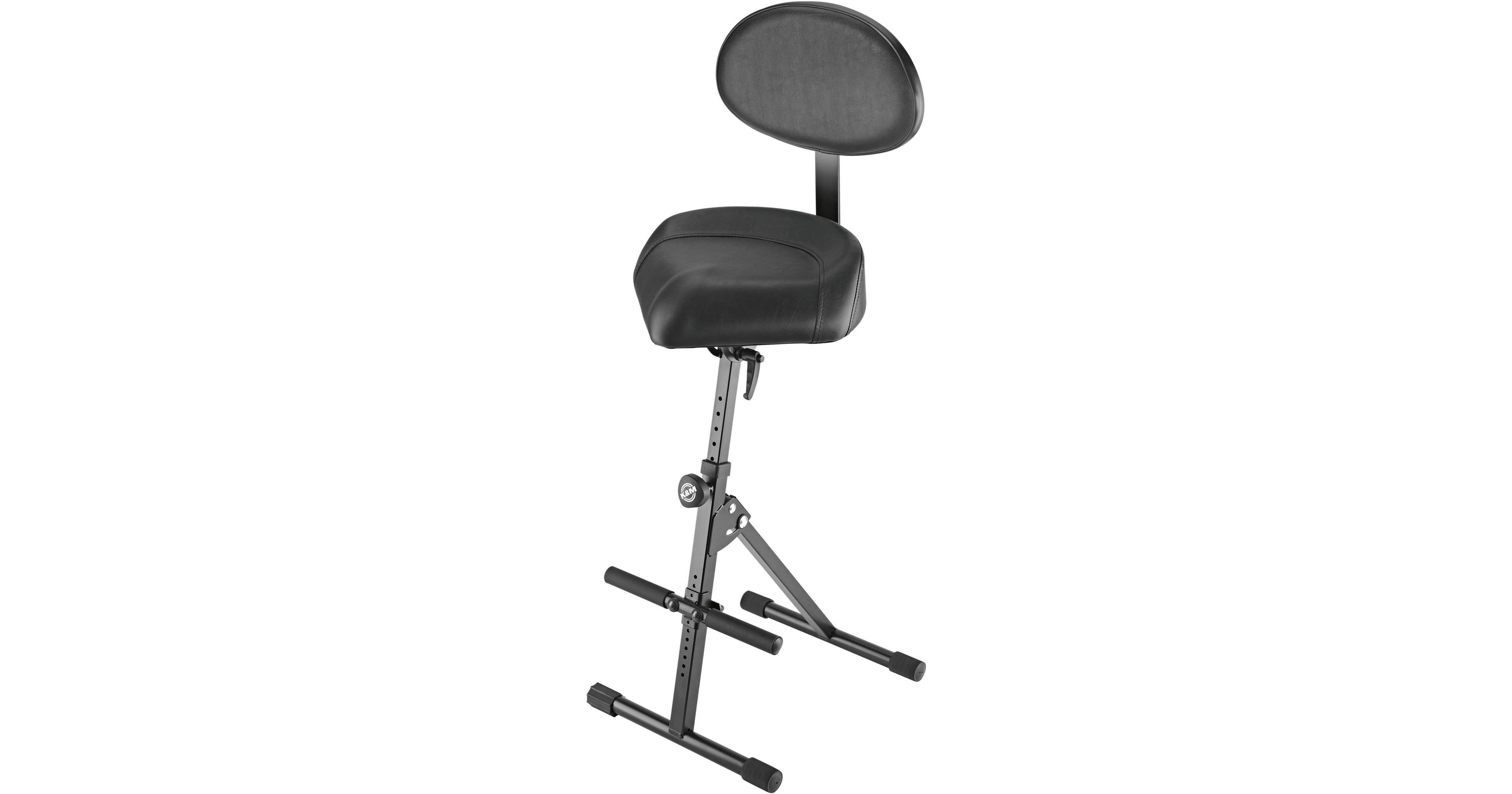 K&M 14050 Stool with Backrest (Black) 14050.000.55 B&H Photo