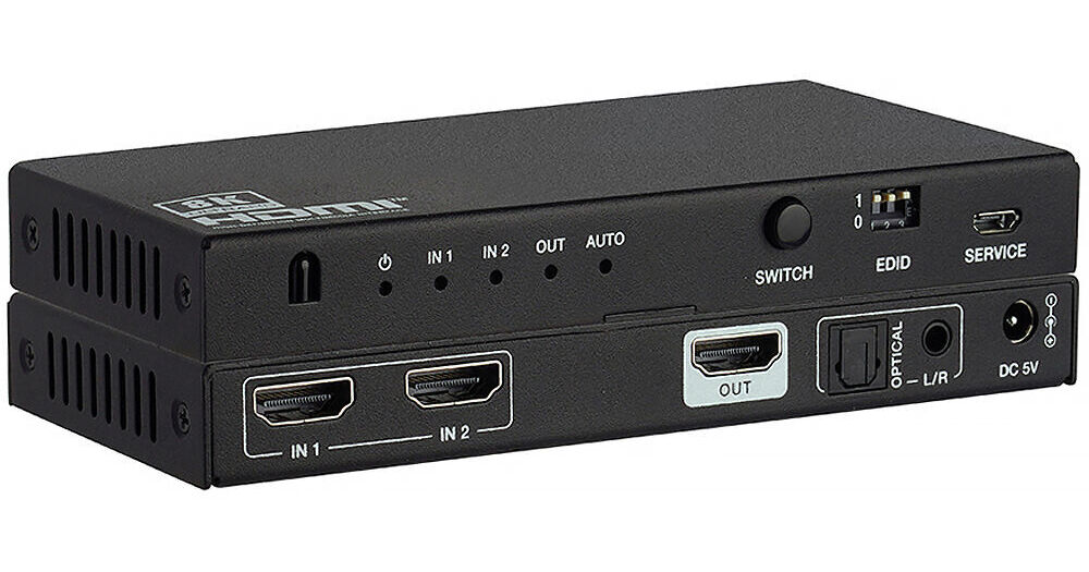 KanexPro 2x1 8K HDMI Switcher with Audio De-Embedding SW-2X1A8K