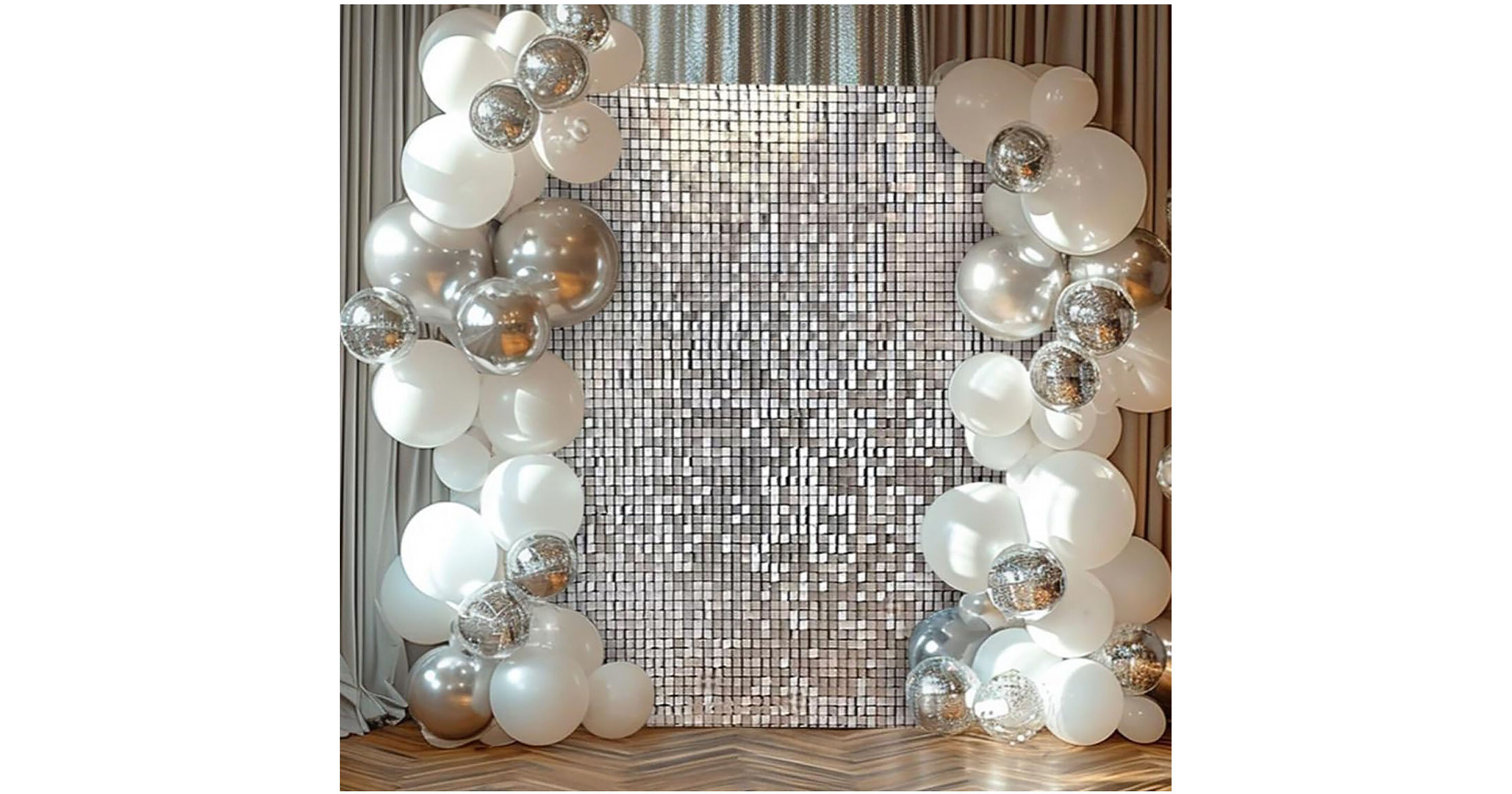 Kate Backdrop Shimmer Wall Backdrop (Silver, 6 x 6') D103213 B&H
