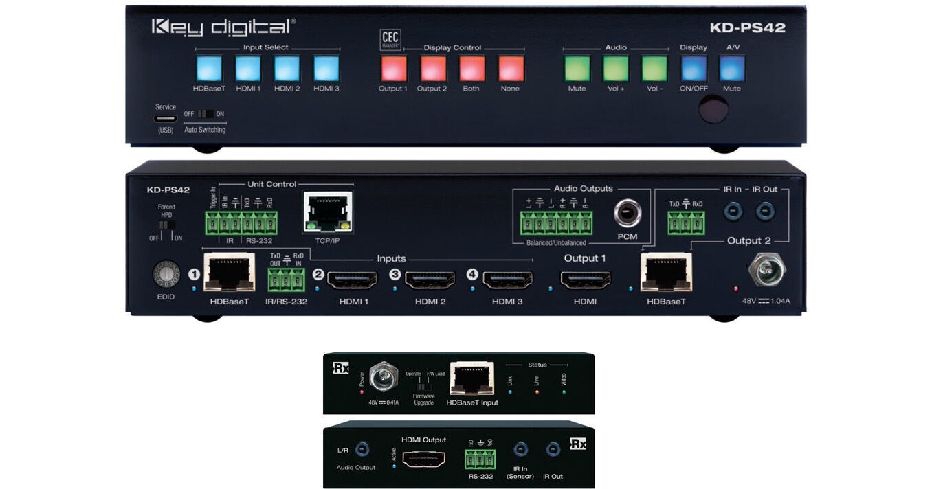 Key Digital 4-Input 4K 18G Presentation Switcher KD-PS42 B&H