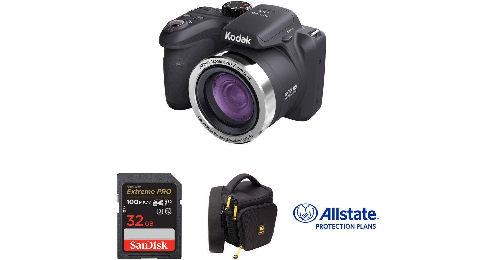 Kodak PIXPRO AZ401 Digital Camera Deluxe Kit (Black) B&H Photo