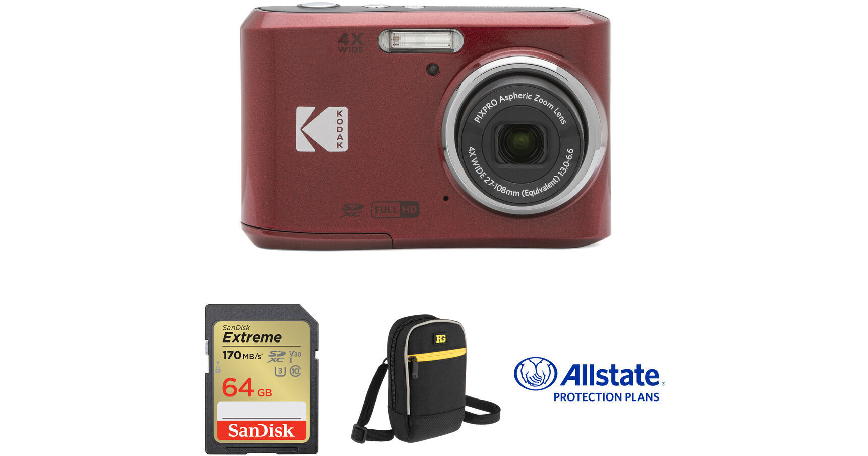 Kodak PIXPRO FZ45 Digital Camera with Deluxe Kit (Red) B&H