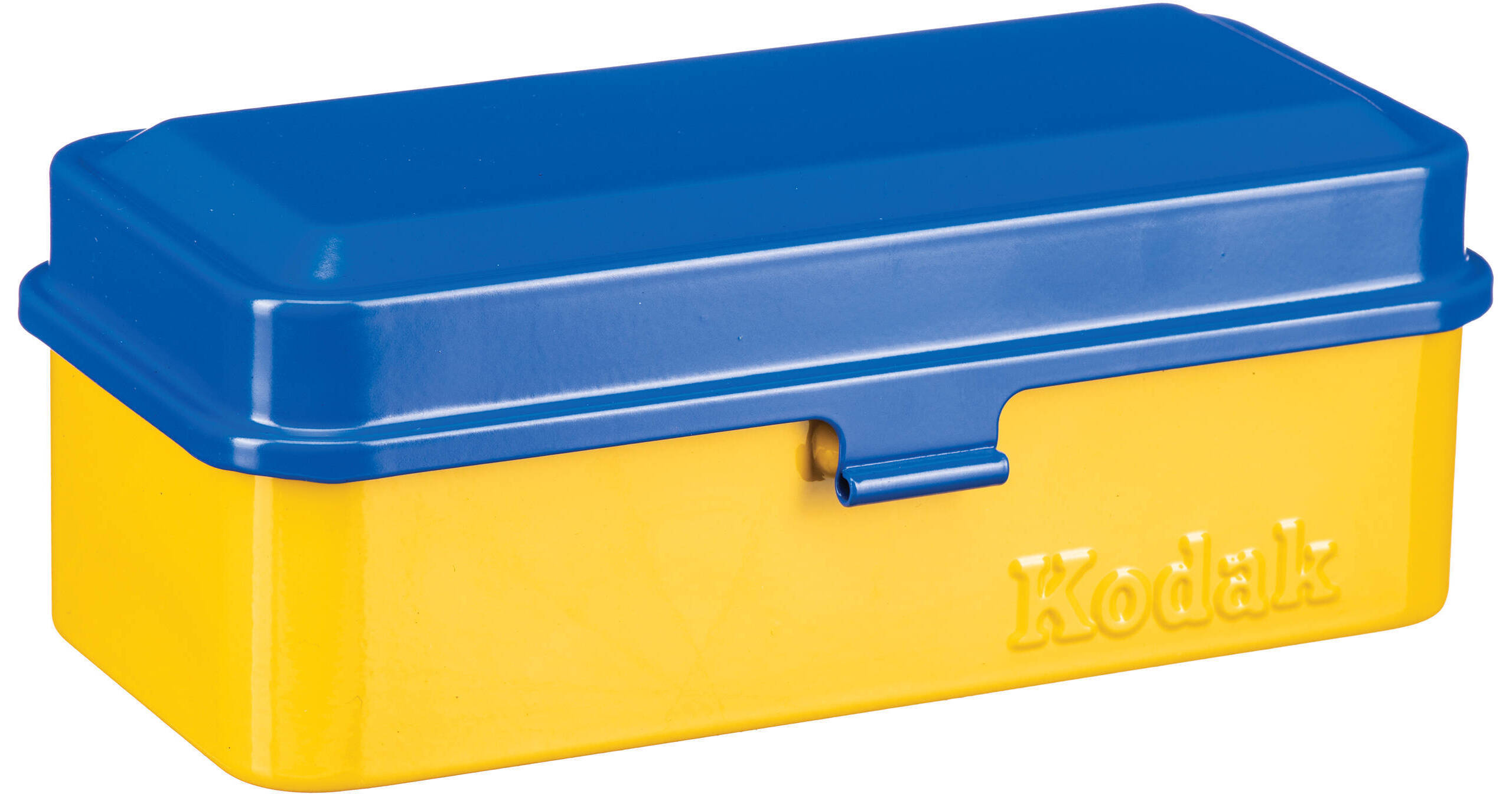 Kodak Steel 120/135mm Film Case (Blue Lid/Yellow Body)