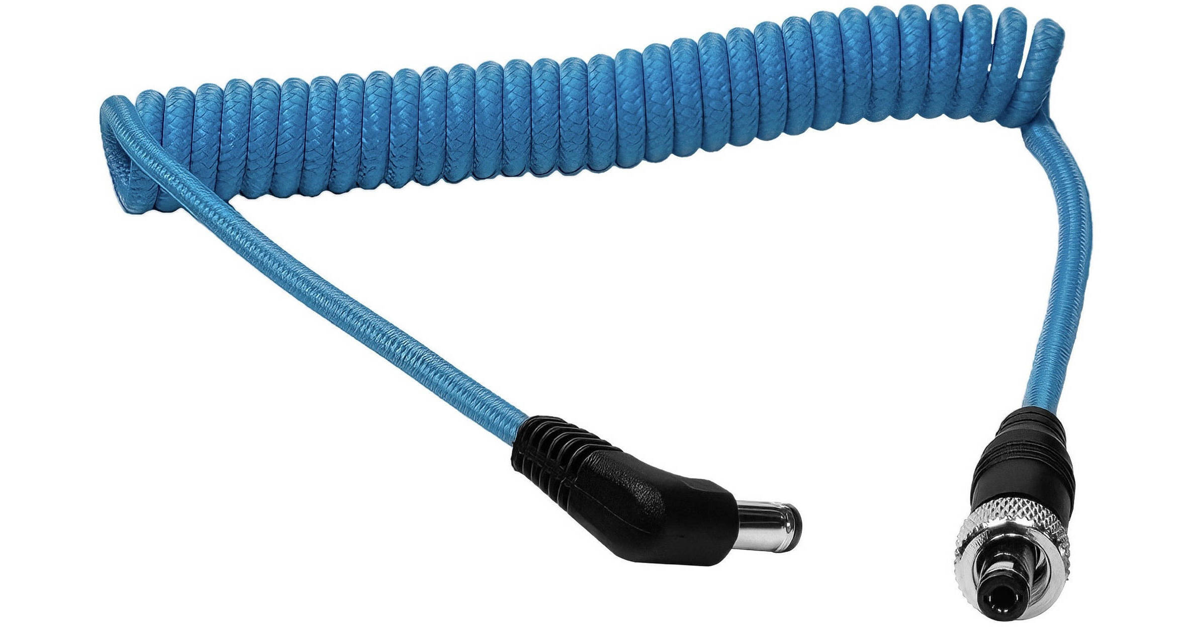 Kondor Blue Coiled DC 2.1mm to Right-Angle DC Cable KB-DC-L-RA