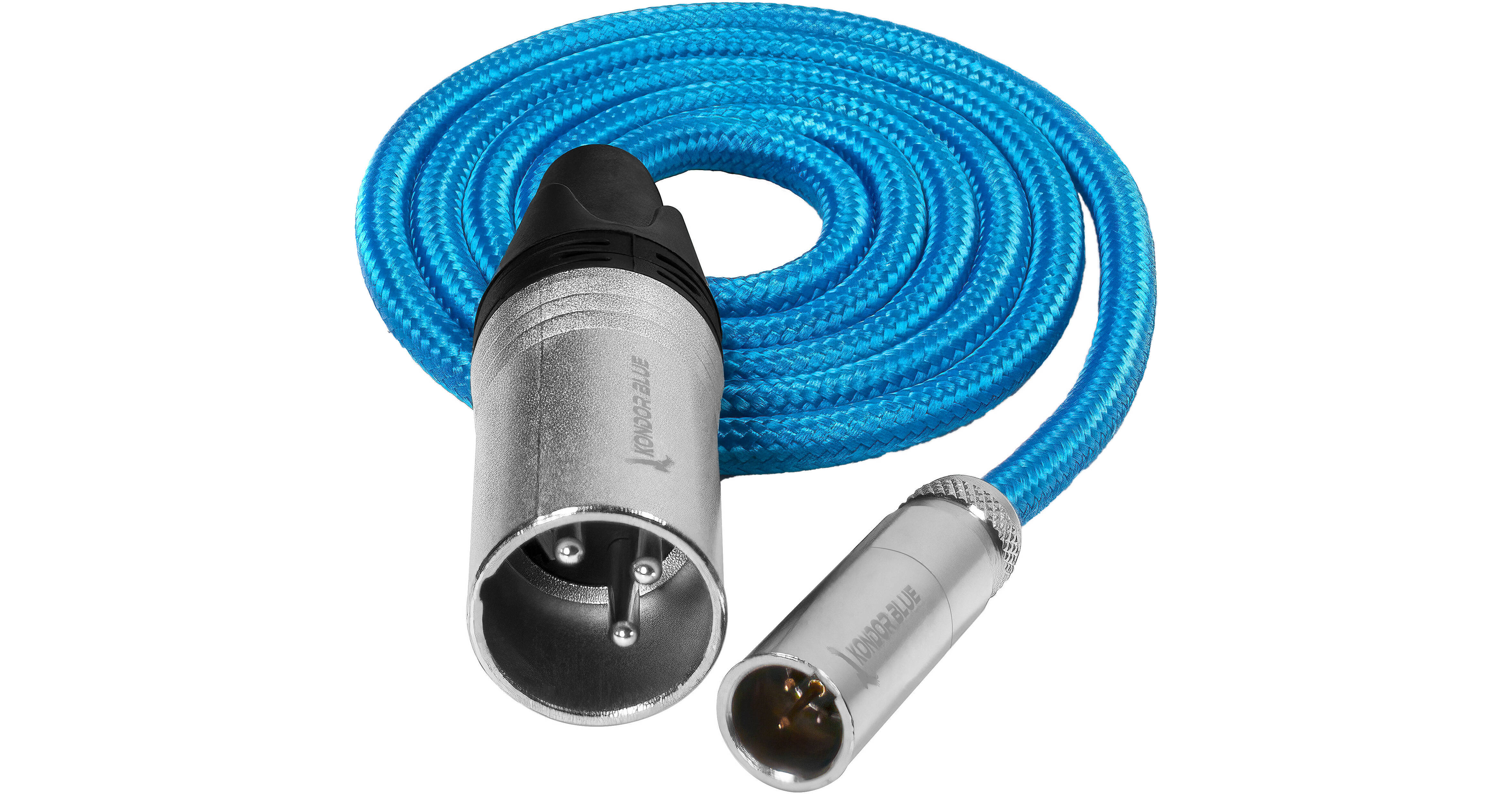 Kondor Blue Braided Mini-XLR Male to XLR Male Audio KB-MINIMXLR3