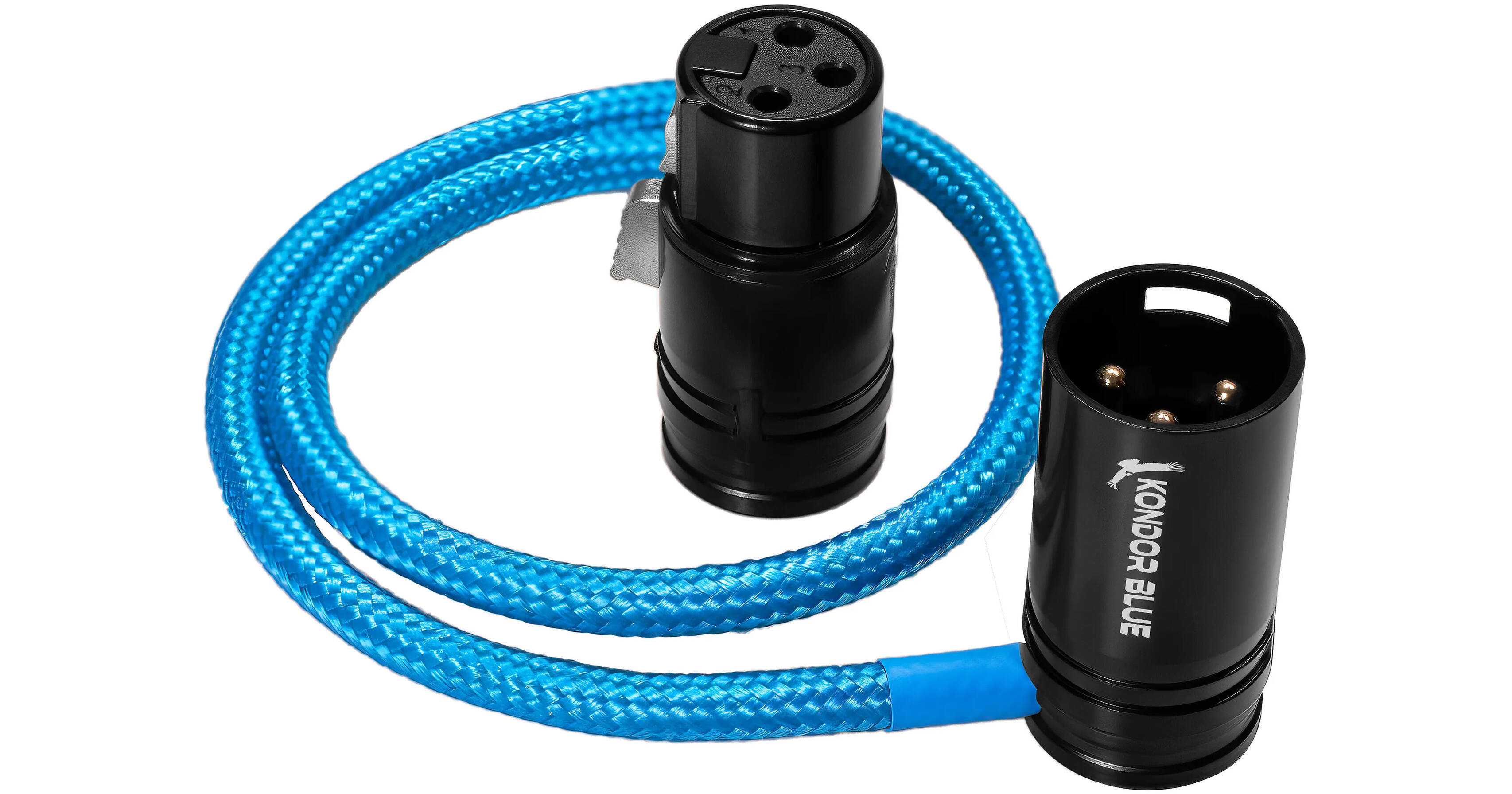 Kondor Blue Straight Low-Profile Right-Angle XLR Cable KB-MXLRF8
