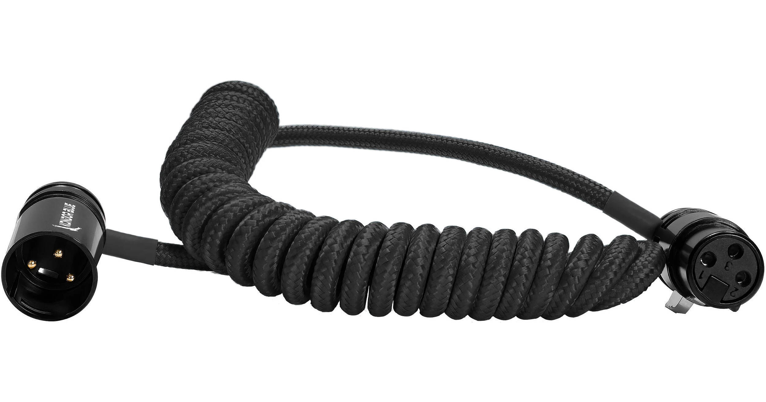 Kondor Blue Coiled Low-Profile Right-Angle XLR KB-MXLRF-C-BK B&H