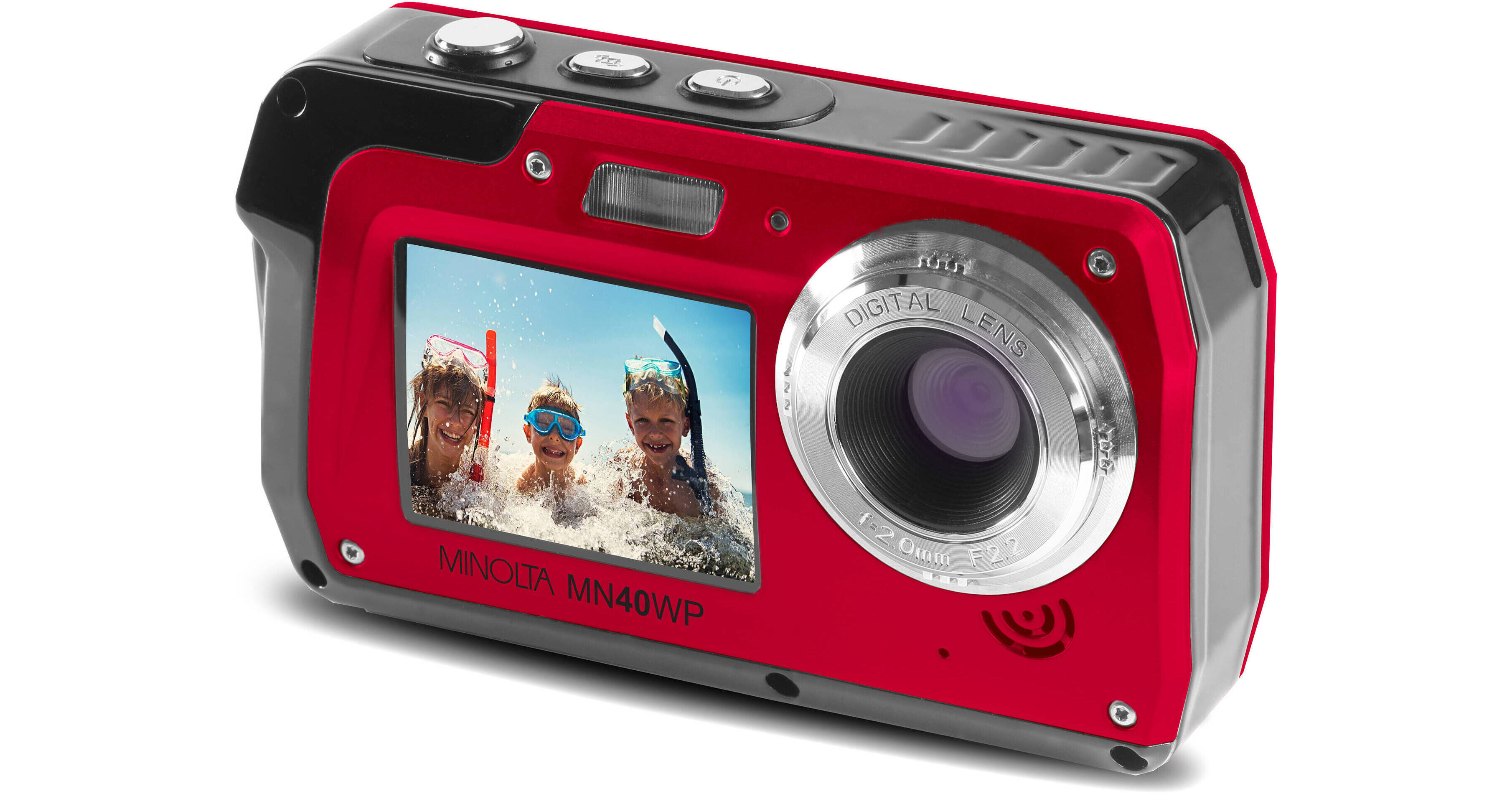Minolta MN40WP Waterproof Dual-Screen Digital Camera MN40WP-R