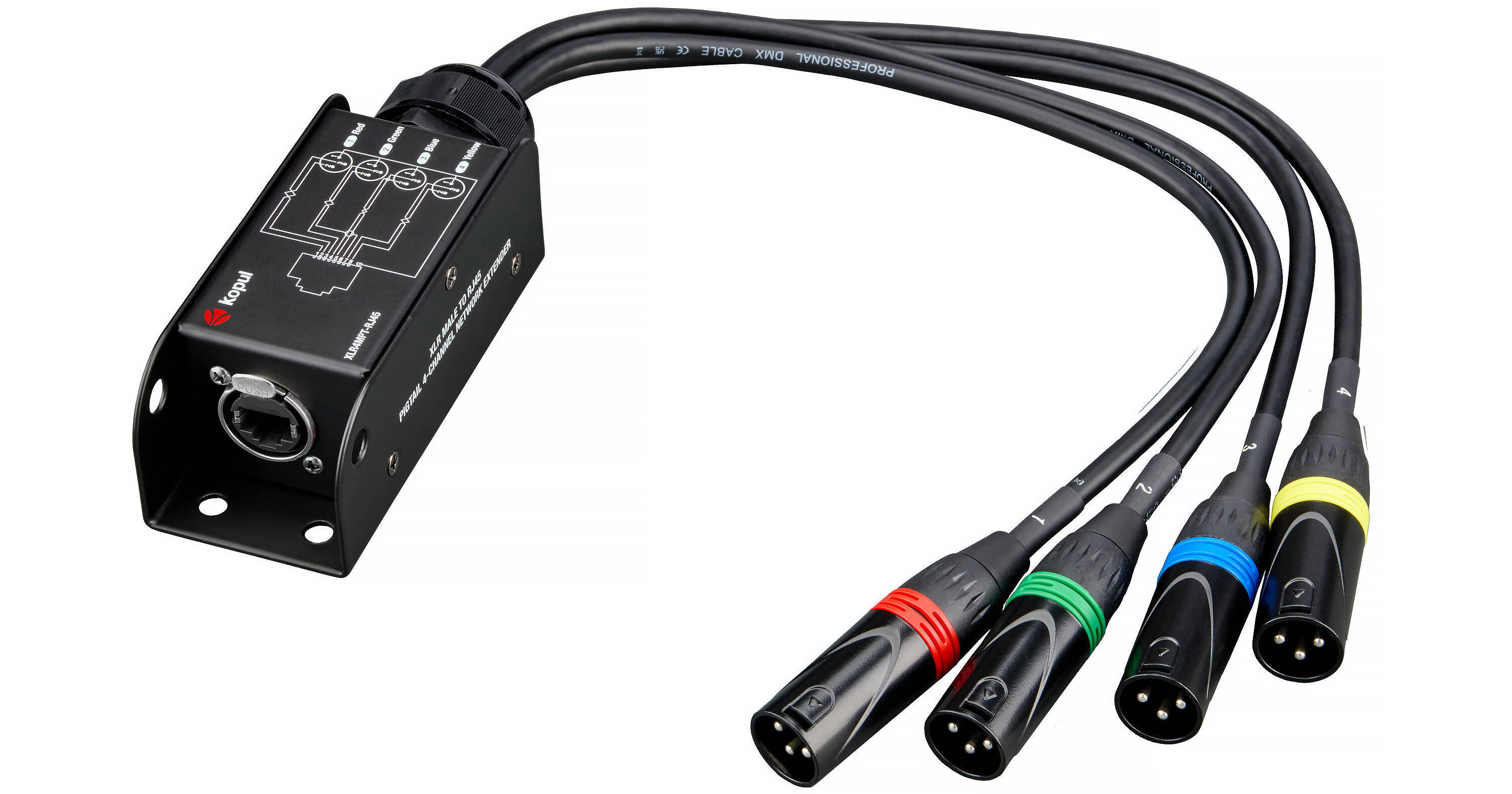 Kopul Four-Channel XLR Male Fanout to RJ45 Network XLR4MPT-RJ45