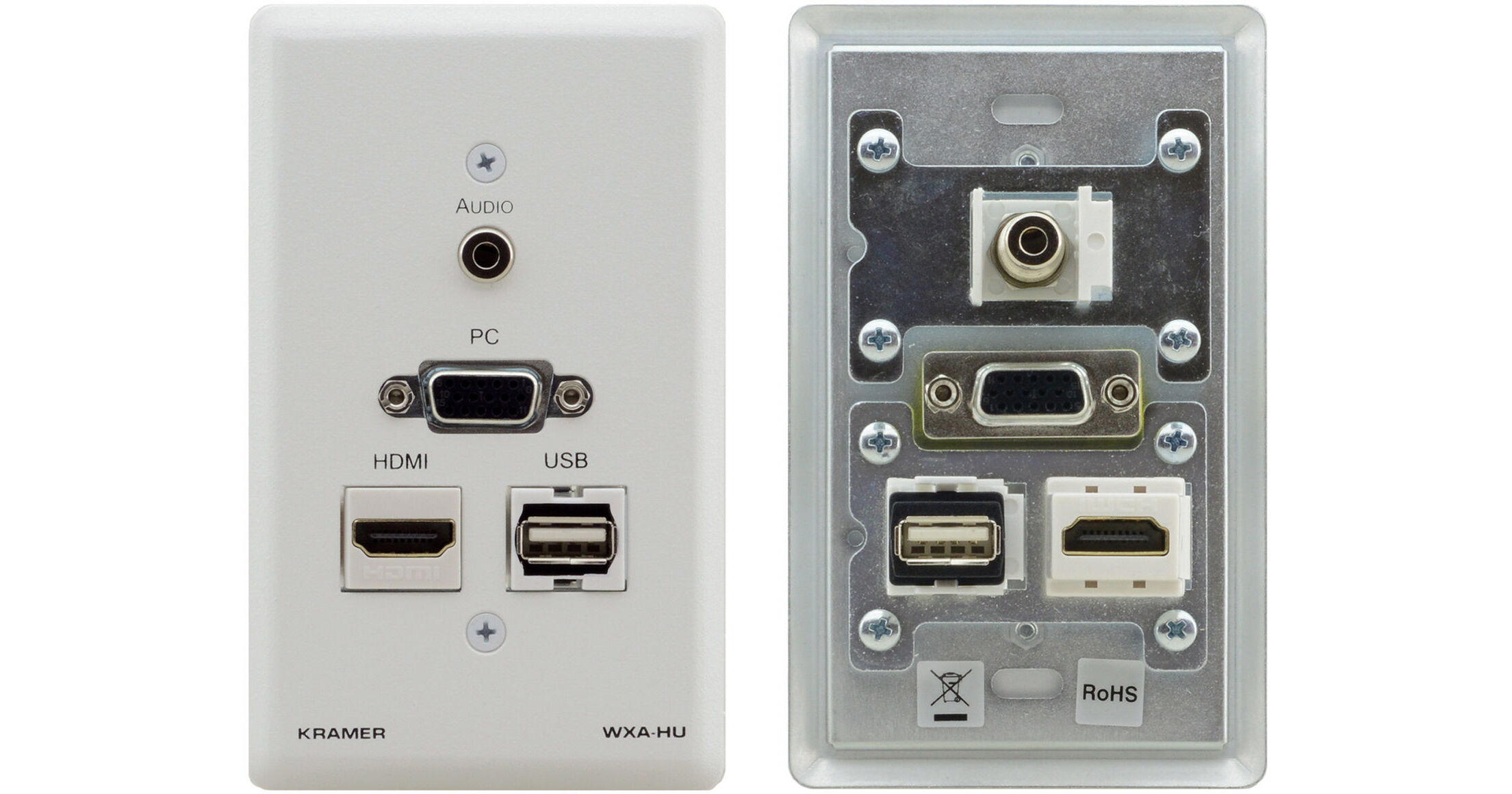 Kramer HDMI, USB, VGA, and 1/8" Audio Wall WXA-HU/US(W) B&H