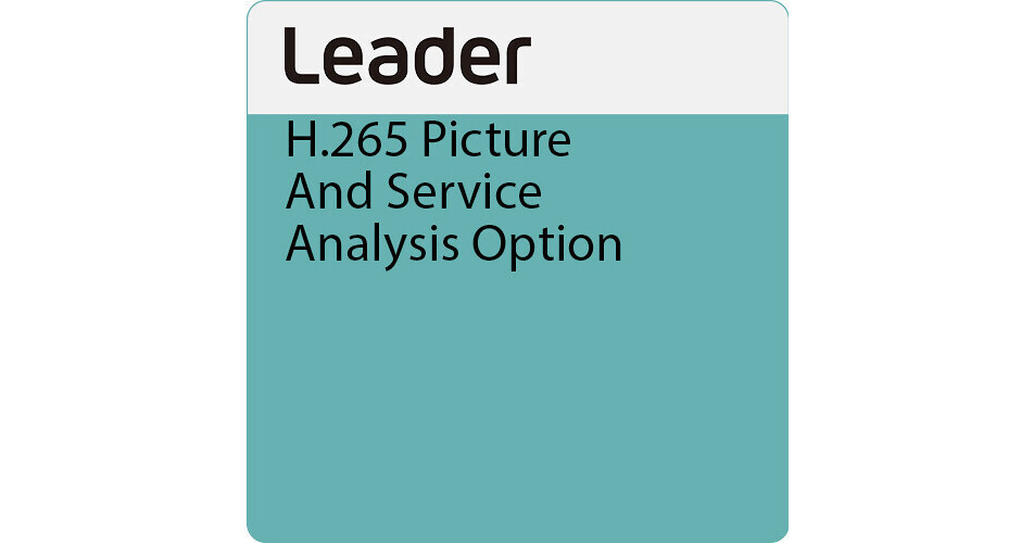 Leader H.265 Picture And Service Analysis Option H.265 HEVC B&H
