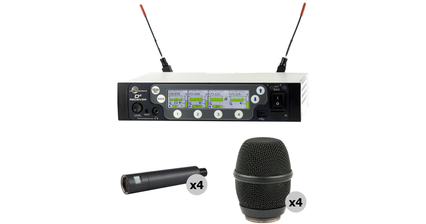 Lectrosonics DSQD 4-Channel Wireless Receiver with Dante