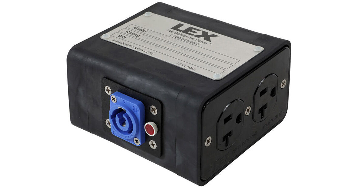 Lex Products 20A Quad Box powerCON to Duplex DB20PC-SBPC-TI B&H