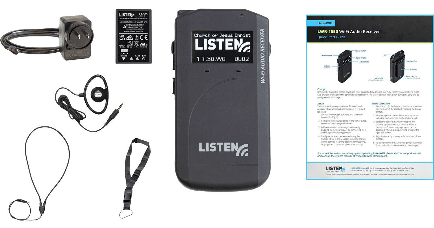 Listen Technologies Meetinghouse Wi-Fi Audio LWR-1050-MH-P2 B&H