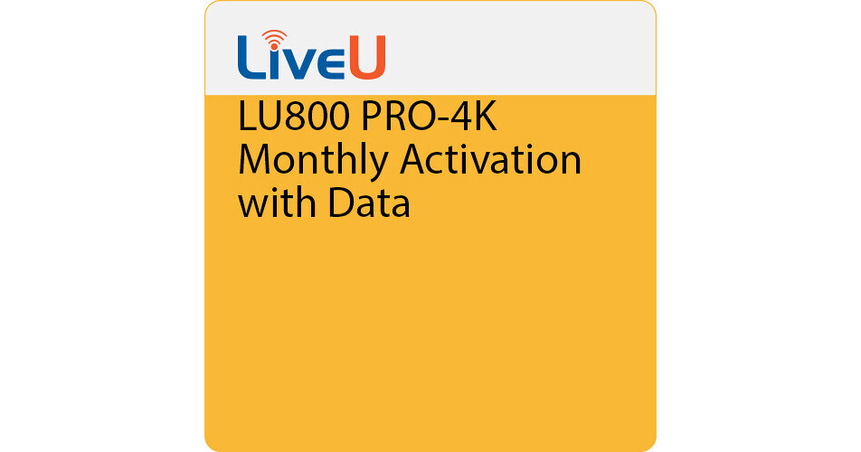 LiveU LU800 PRO-4K Monthly Activation with Data PRO-4K-LIC-MTH-D