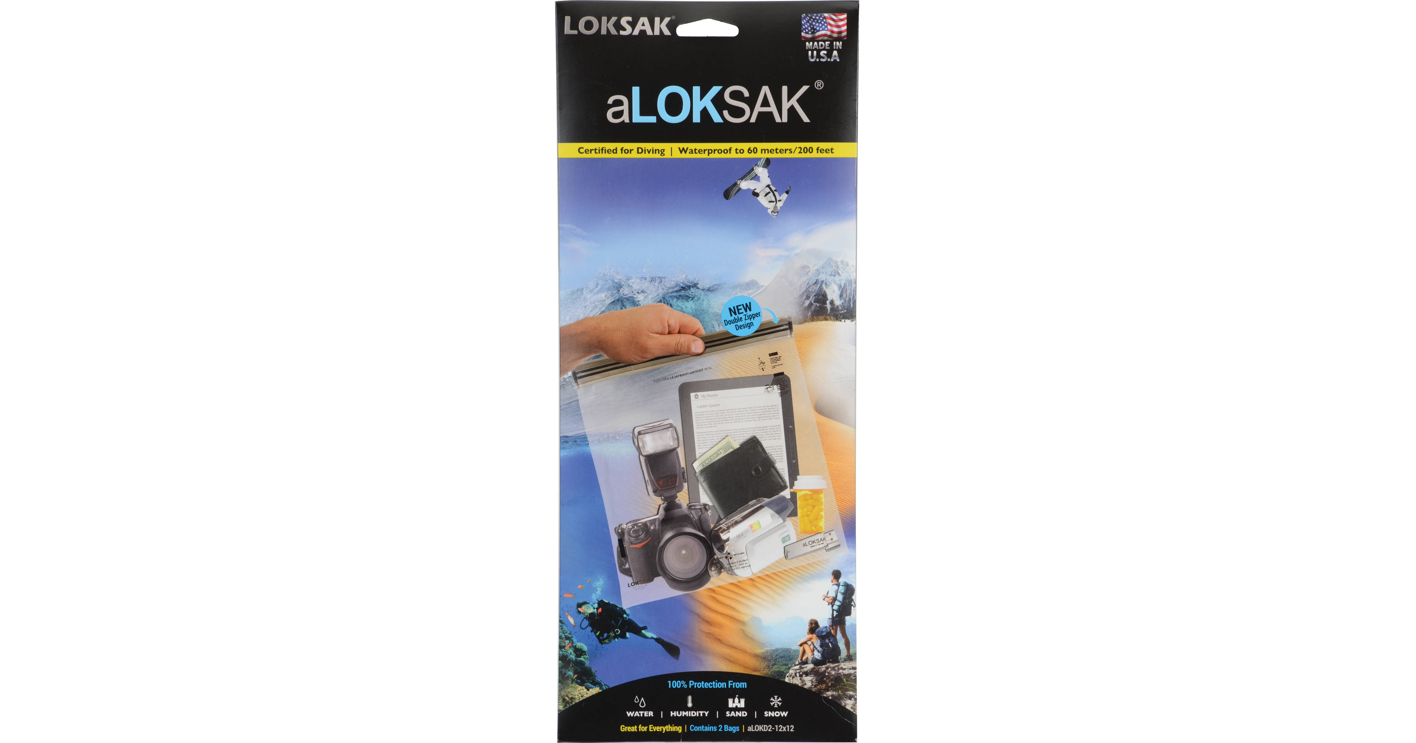 LOKSAK aLOKSAK 12 x 12" Waterproof Bags (2-Pack) 390030 B&H
