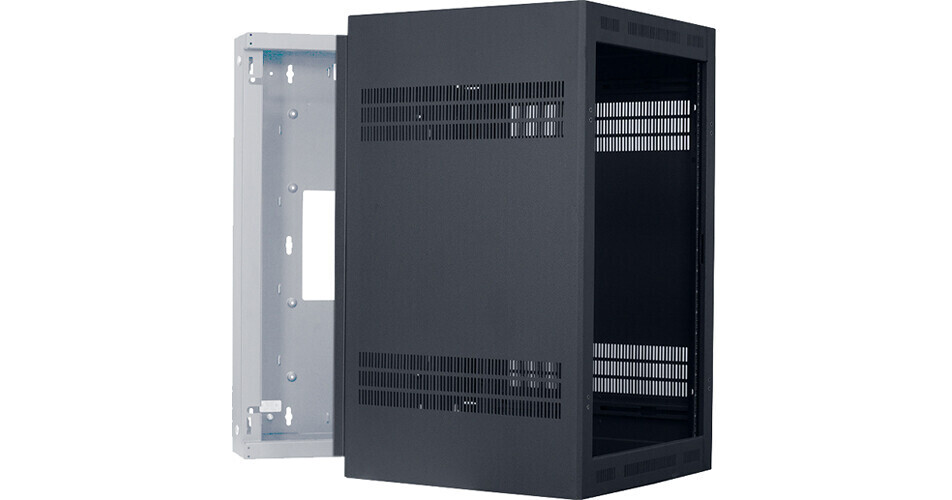 Lowell Manufacturing Wall-Mounted 18 RU, 28" Deep Rack LWR1828CO