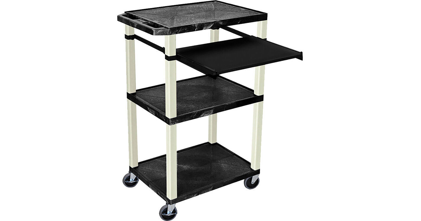 Luxor Three-Shelf Plastic Utility Cart 42" UCPL1PSE-P B&H Photo