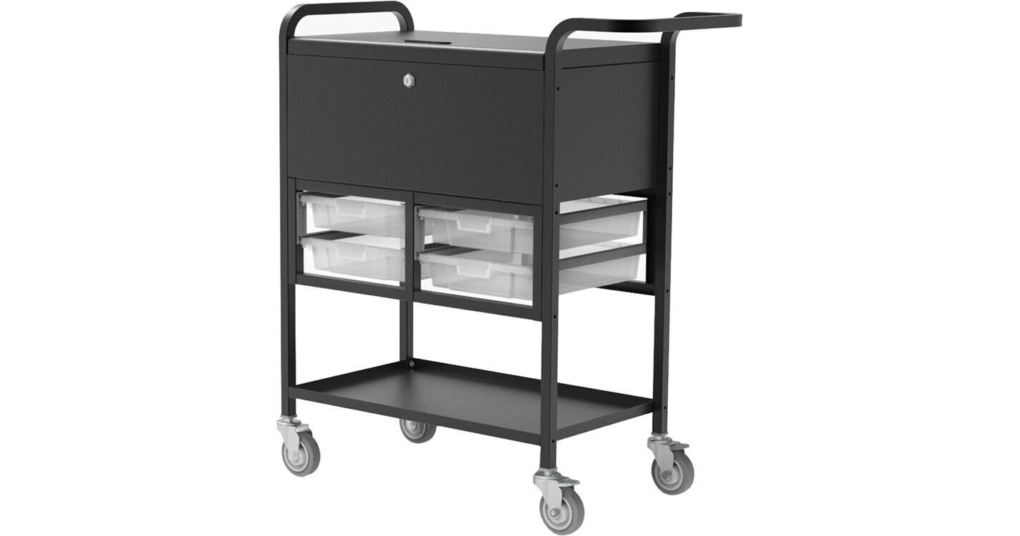 Luxor File Cart with Locking Cabinet and Storage Bins UCWS003